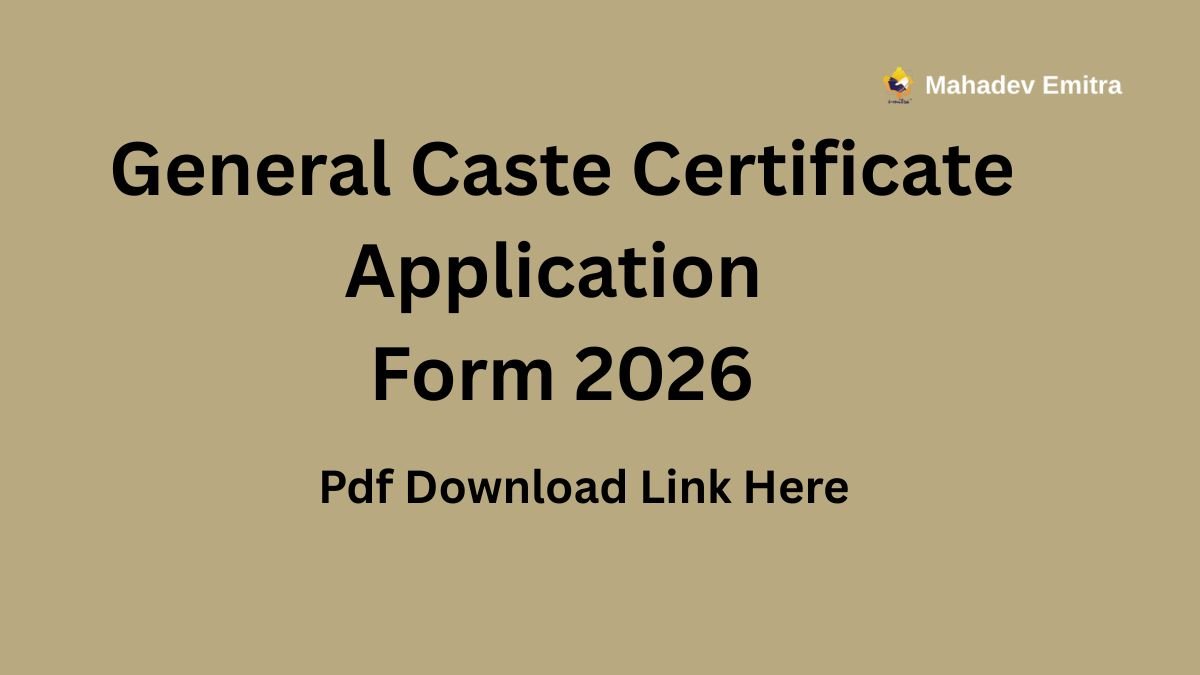 General Caste Certificate Rajasthan 2026: Application Form PDF Download ...
